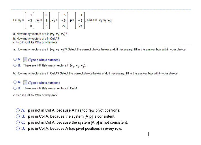 Solved 27 27 a. How many vectors are in v2. V3)? b. How many | Chegg.com