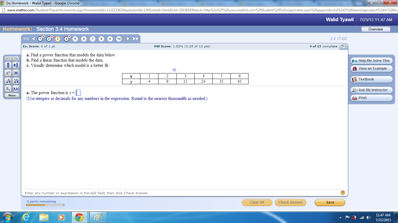 Solved: G Do Homework Walid Tyawil Google Chrome 263&quest... | Chegg.com