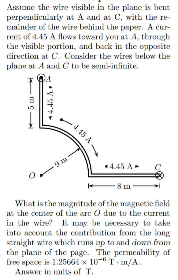 Solved Assume the wire visible in the plane is bent | Chegg.com