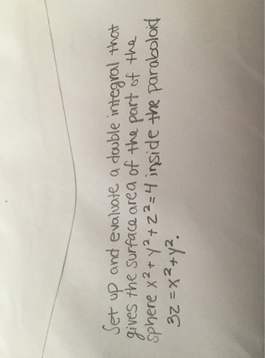 Solved Set up and evaluate a double integral that gives the | Chegg.com