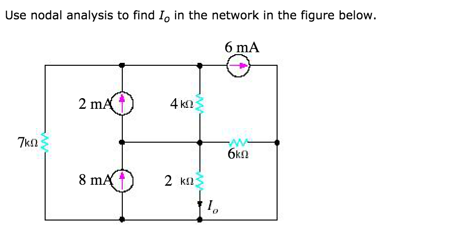 Solved Use nodal analysis to find Io in the network in the | Chegg.com