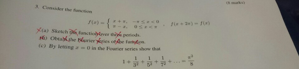 Solved Consider the function f(x) = {x + pi, -pi | Chegg.com
