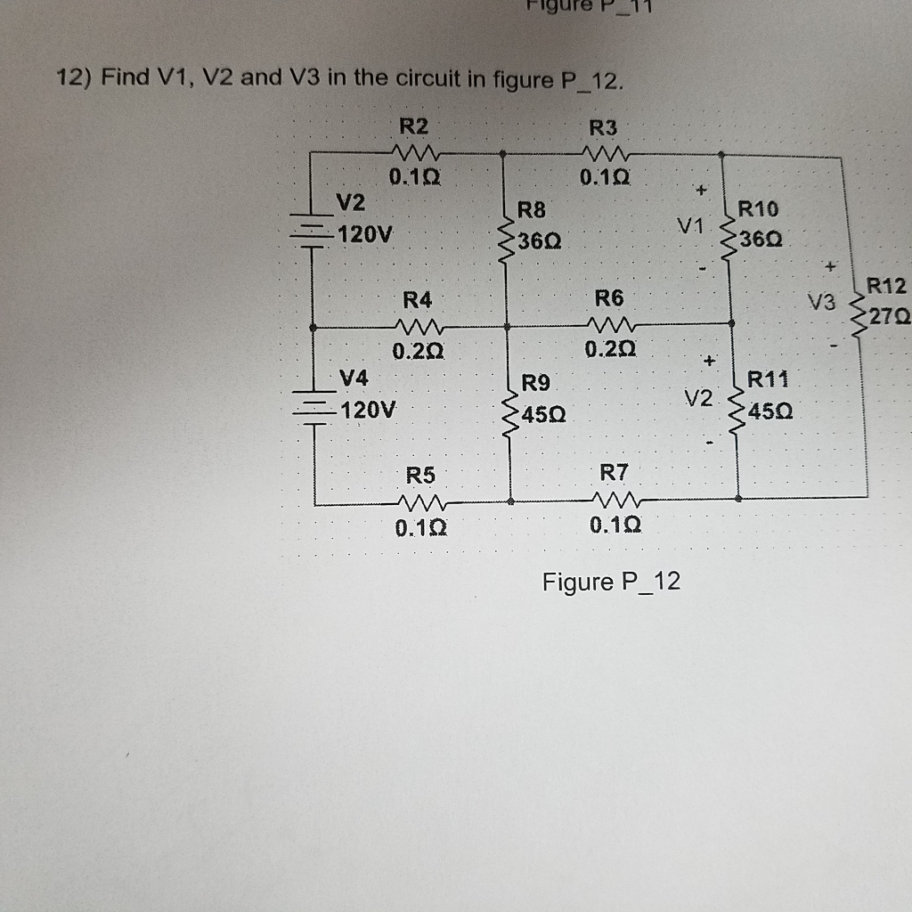Solved Find V1, V2 and V3 in the circuit in figure P_12. | Chegg.com