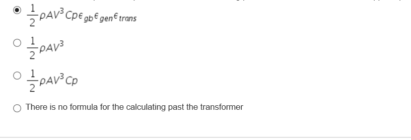 Solved Select the correct complete wind power formula for | Chegg.com