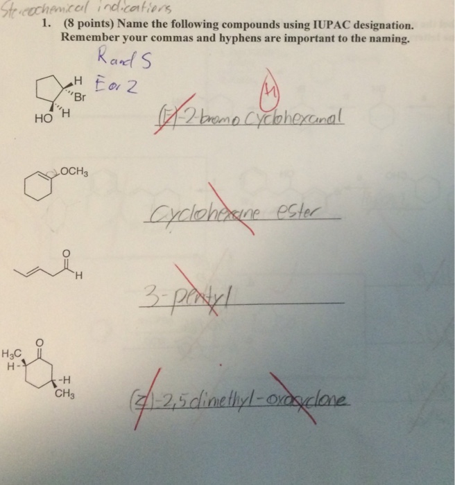 Solved 1. (8 points) Name the following compounds using | Chegg.com Solved 1. (8 points) Name the following compounds using | Chegg.com