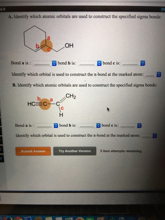Solved identify which atomic orbitals are used to construct | Chegg.com