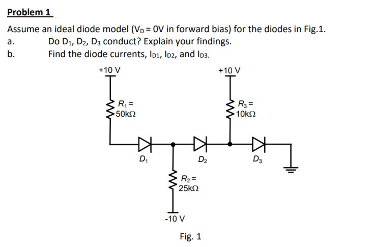 Solved Assume an ideal diode model (VD = 0V in forward bias) | Chegg.com