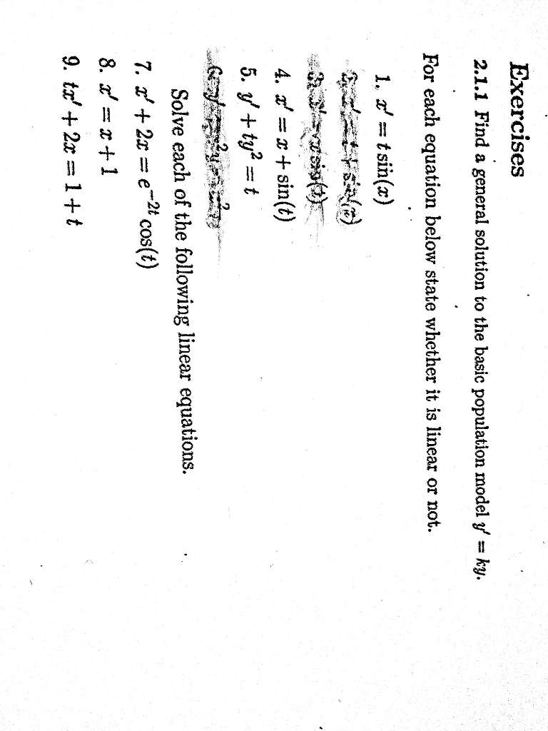Solved Exercises 2.1.1 Find a general solution to the basic | Chegg.com