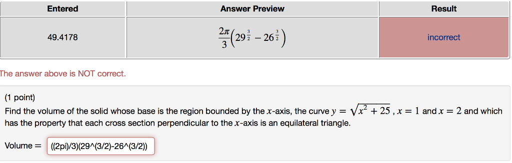 Solved Find the volume of the solid whose base is the | Chegg.com