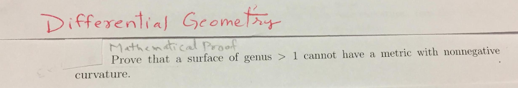 Solved Prove that a surface of genus > 1 cannot have a | Chegg.com