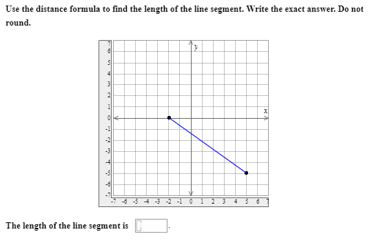 Solved Use the distance formula to find the length of the | Chegg.com