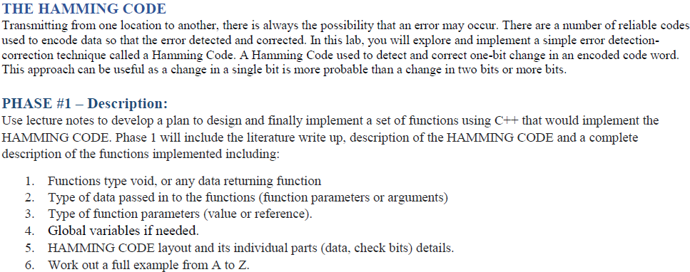 THE HAMMING CODE Transmitting from one location to | Chegg.com