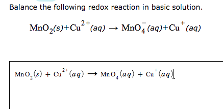 Solved Balance the following redox reaction in basic | Chegg.com