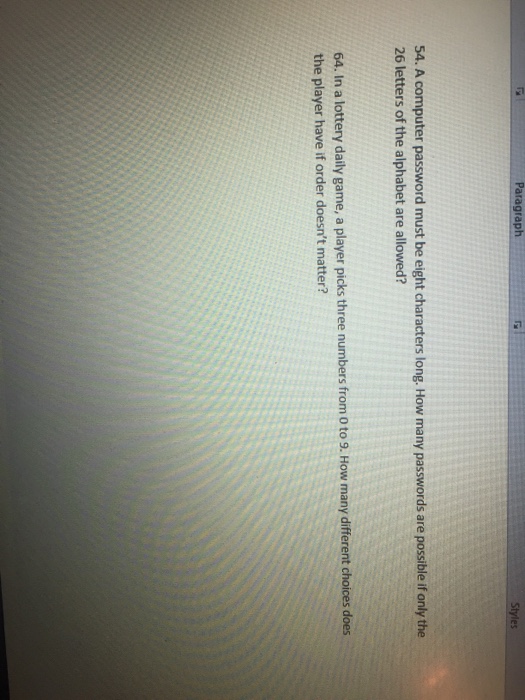 Solved A computer password must be eight characters long. | Chegg.com