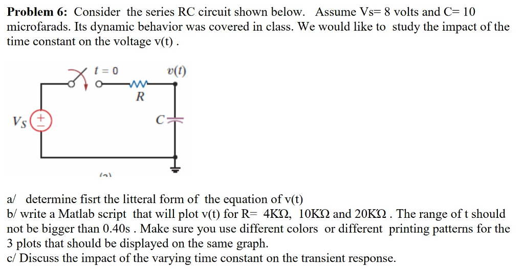 Solved Consider the series RC circuit shown below. Assume | Chegg.com