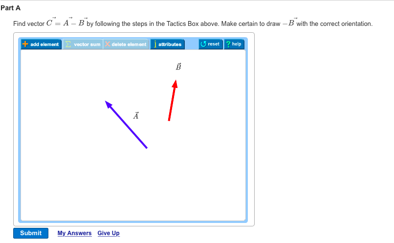 Solved Part A Find vector C = A-B by following the steps in | Chegg.com