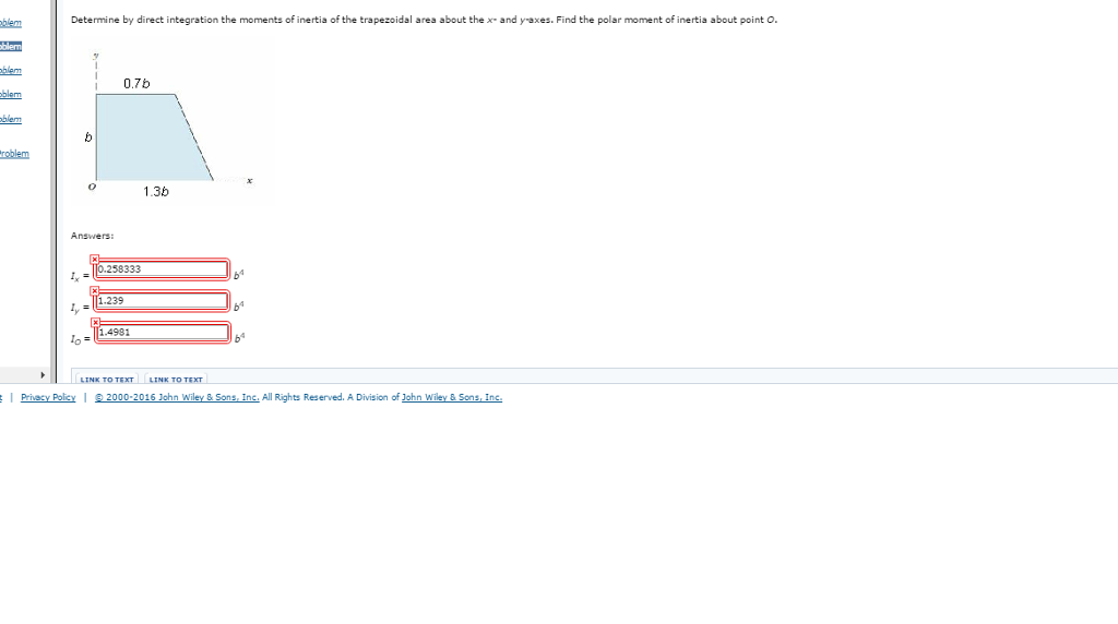 Solved Determine by direct integration the moments of | Chegg.com