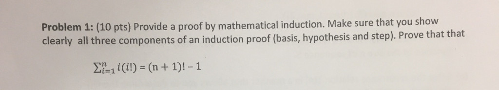 Solved Prove a proof by mathematical induction. Make sure | Chegg.com