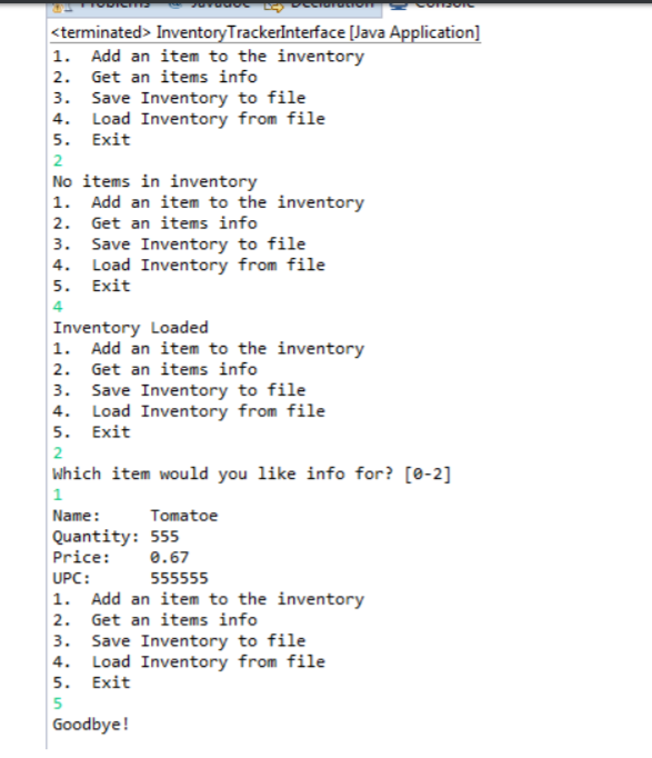 Solved In Java, create a inventory tracker program that asks | Chegg.com