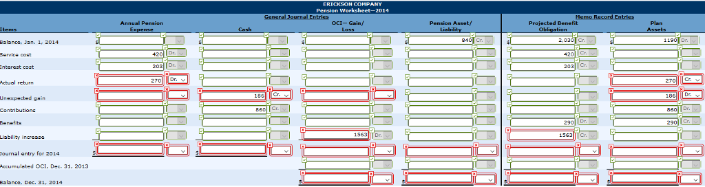 Solved Exercise 20-14 (Part Level Submission) Erickson | Chegg.com