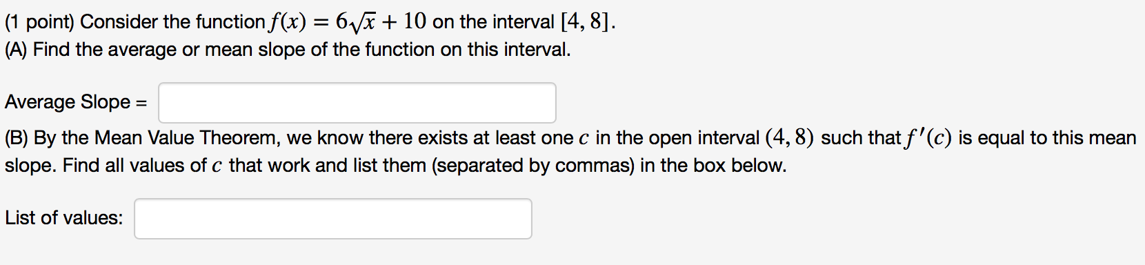 Solved Consider the function f(x)=6x?+10 on the interval | Chegg.com