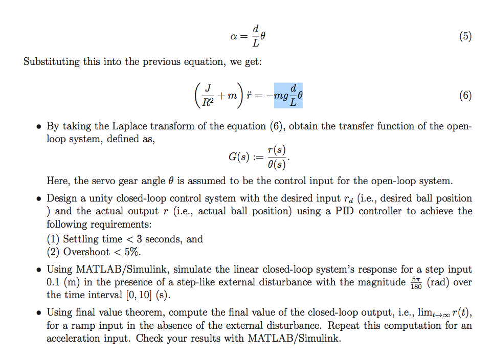 Design Of A Pid Controller For The Ball And Beam