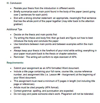 Research Paper Instructions The Research Paper (APA | Chegg.com