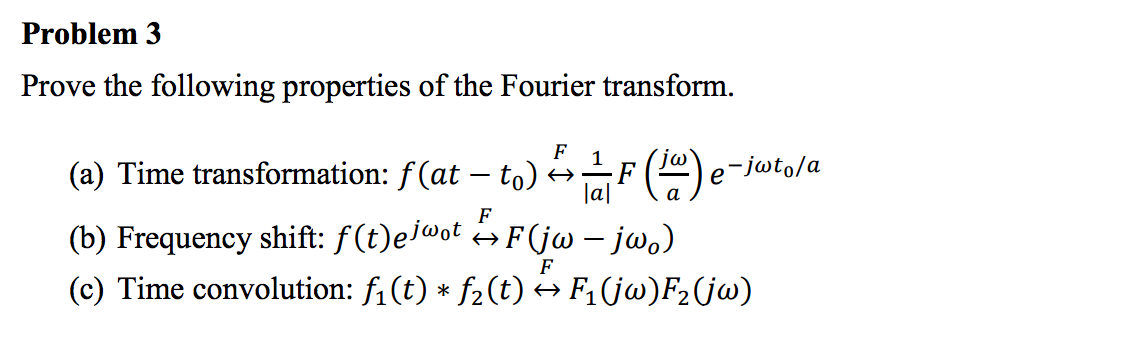 Solved Prove the following properties of the fourier | Chegg.com