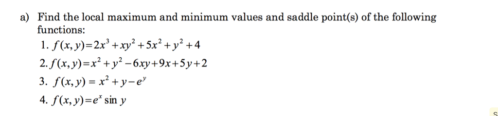 Solved Find the local maximum and minimum values and saddle | Chegg.com