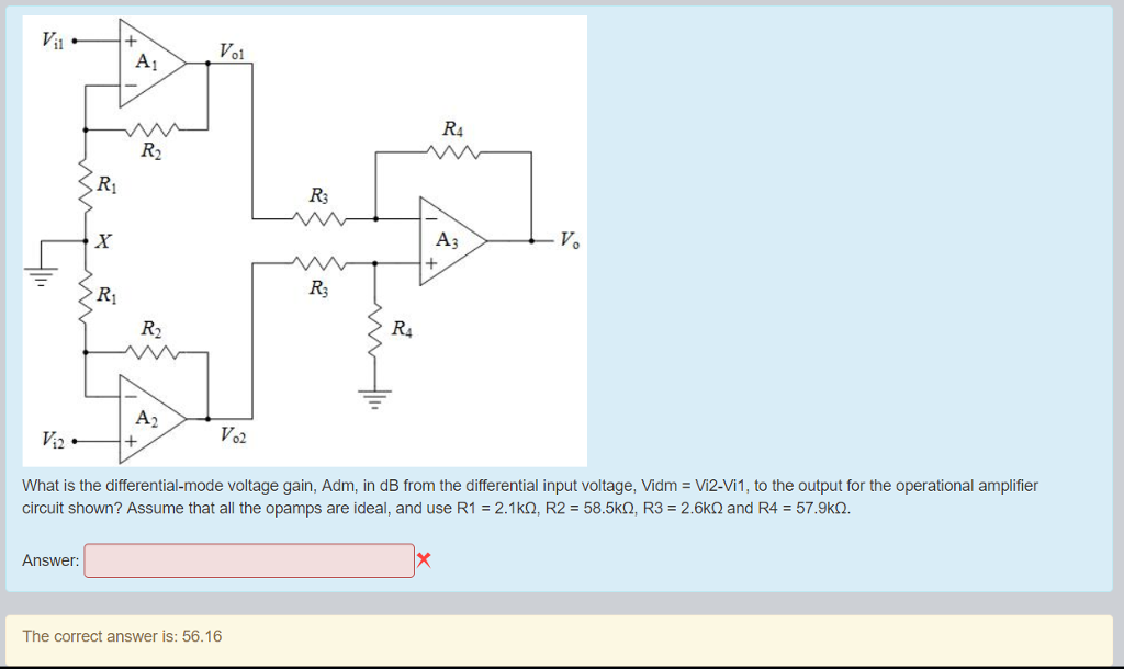 Solved Vol A1 R1 R3 A3 Ri A2 What is the differential-mode | Chegg.com