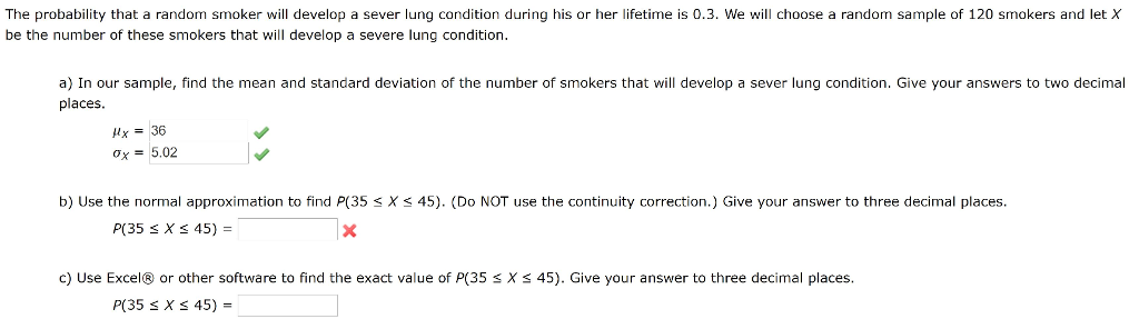 Solved The probability that a random smoker will develop a | Chegg.com