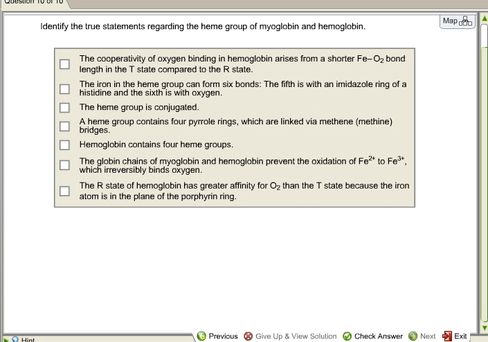 Solved Identify the true statements regarding the heme group | Chegg.com