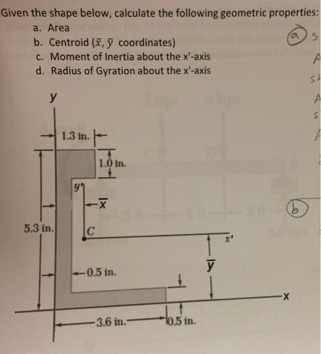 Solved Given the shape below, calculate the following | Chegg.com