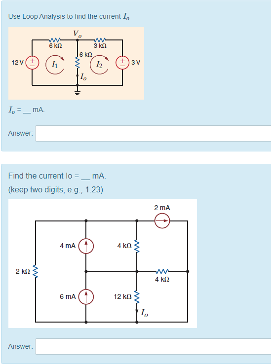 Solved Use Loop Analysis to find the current I 12V(+ Answer | Chegg.com