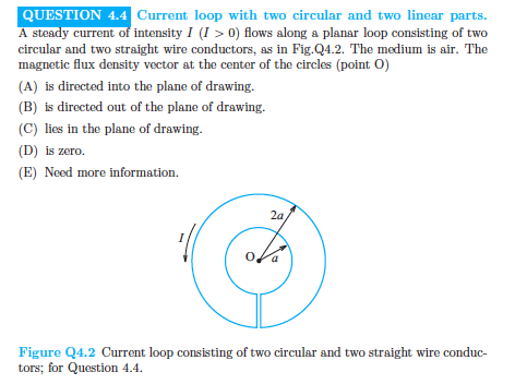 Solved Current loop with two circular and two linear parts | Chegg.com
