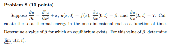 Suppose . Calculate the total thermal energy in the | Chegg.com
