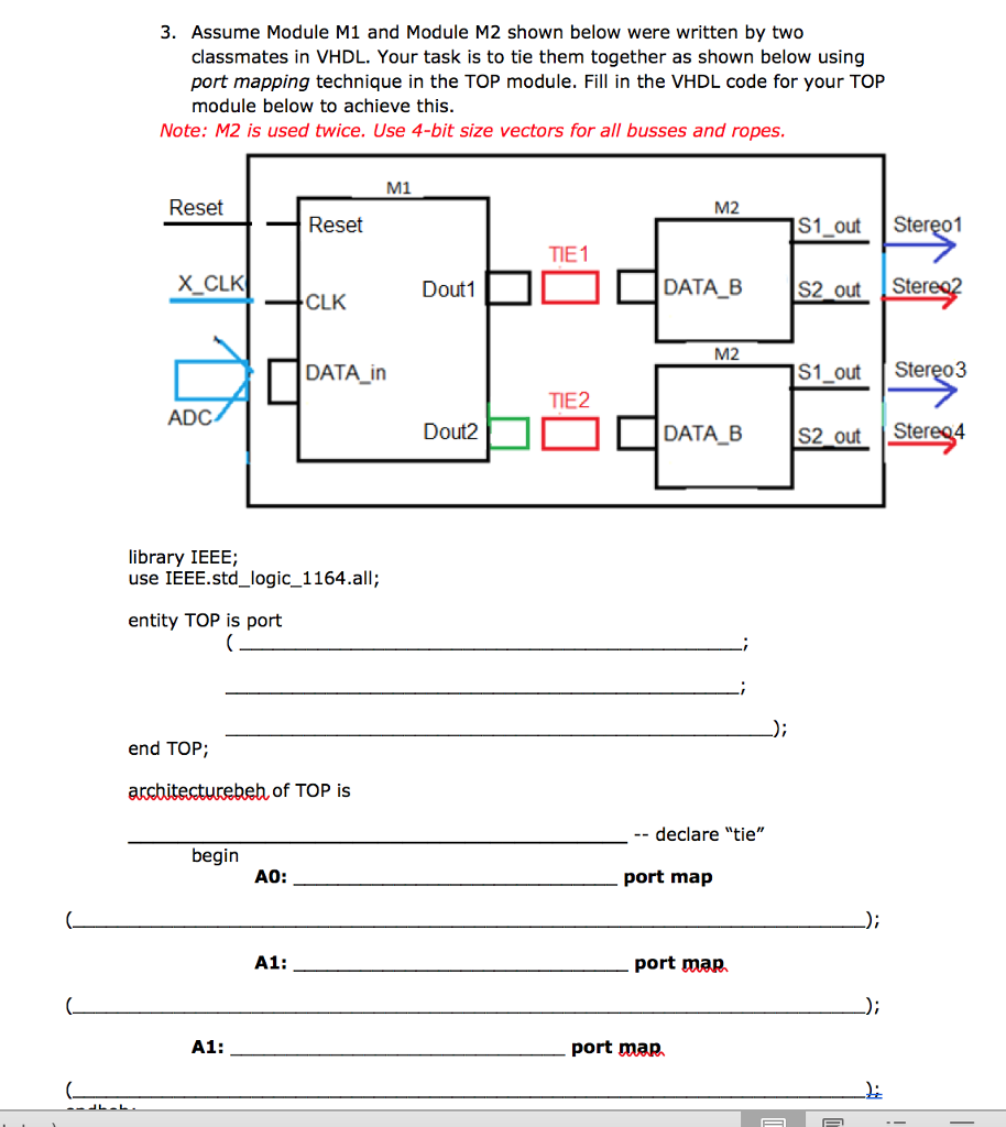 Solved 3. Assume Module M1 and Module M2 shown below were | Chegg.com