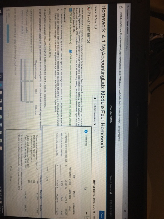 I need help completing the table for weighted average | Chegg.com