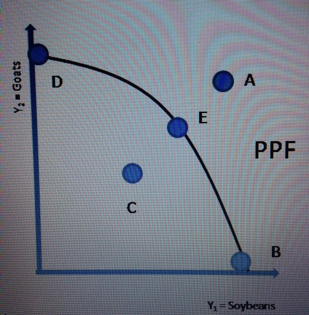 Solved In the graph above, identify the point that is an | Chegg.com