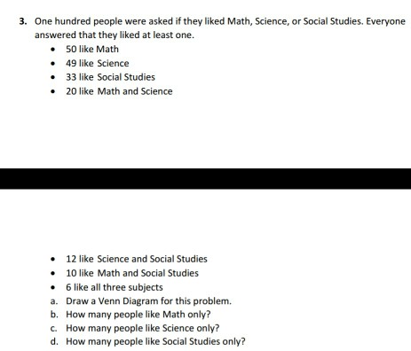 Solved One hundred people were asked if they liked Math, | Chegg.com