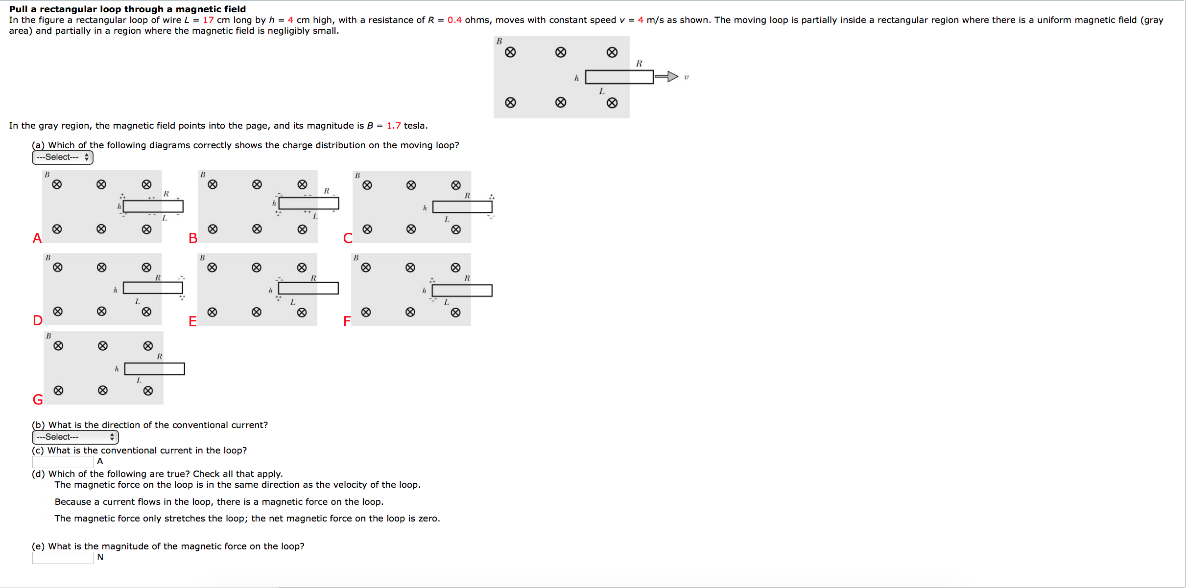Solved Pull A Rectangular Loop Through A Magnetic Field In