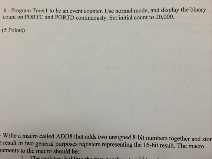 6.- Program Tmerl to be an event counter. Use normal | Chegg.com