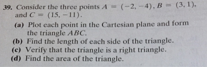 Solved Consider the three points A = (-2, 4), B = (3, 1) and | Chegg.com