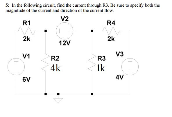Solved In the following circuit, find the current through | Chegg.com