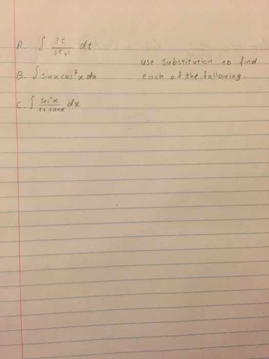 Solved Integral 3t/3^t+1 dt integral sin x cos^7 x dx | Chegg.com