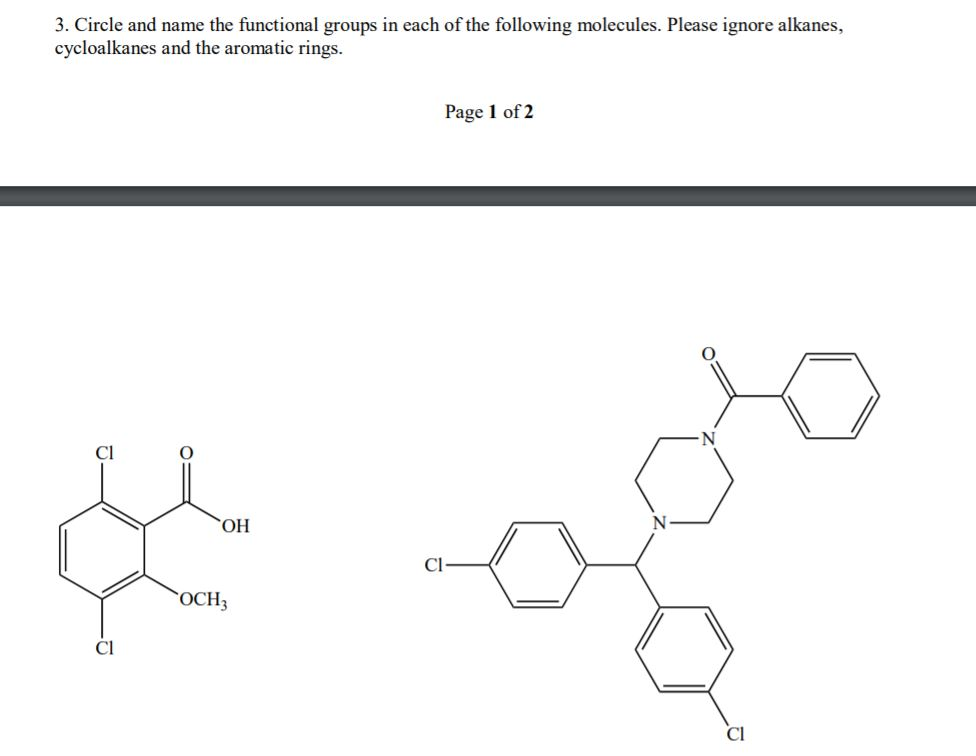 Solved Circle and name the functional groups in each of the | Chegg.com