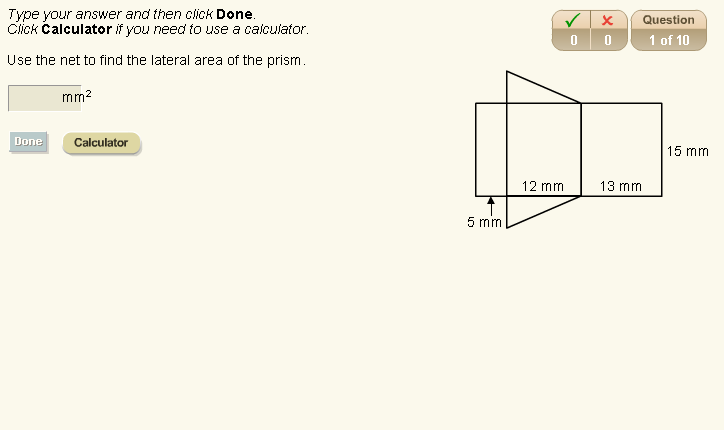 Solved Use the net to find the lateral area of the prism. | Chegg.com