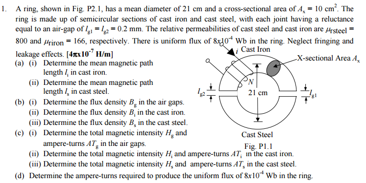 Solved Determine the mean magnetic path length of in the | Chegg.com