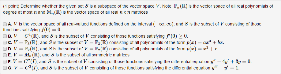 Solved Determine Whether The Given Set S Is A Subspace Of