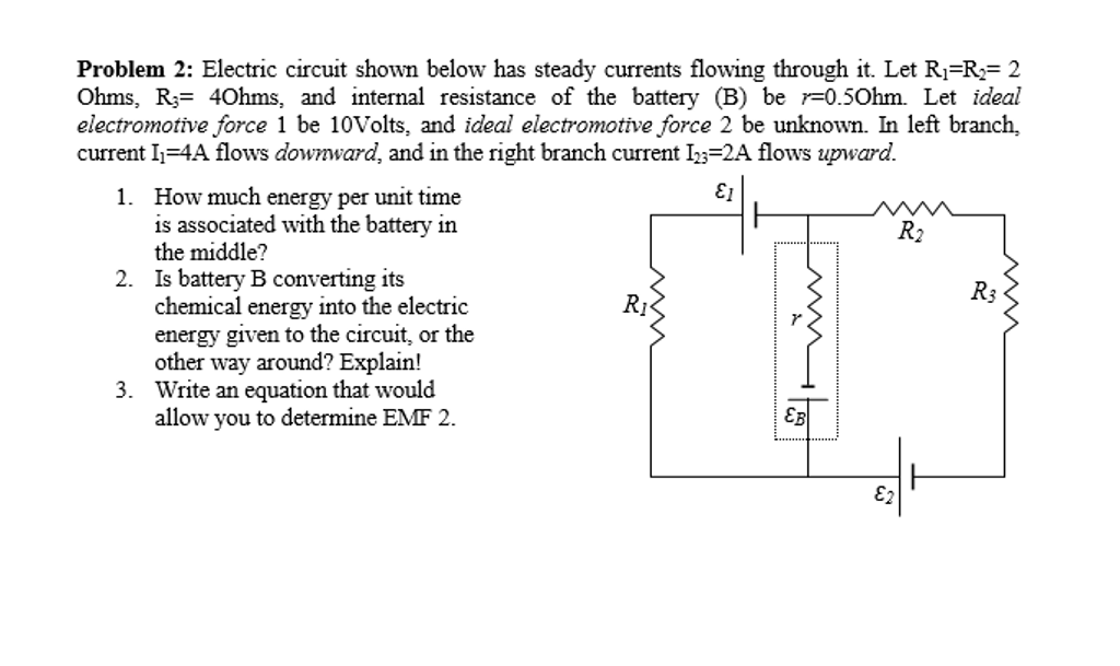 Solved Electric circuit shown below has steady currents | Chegg.com